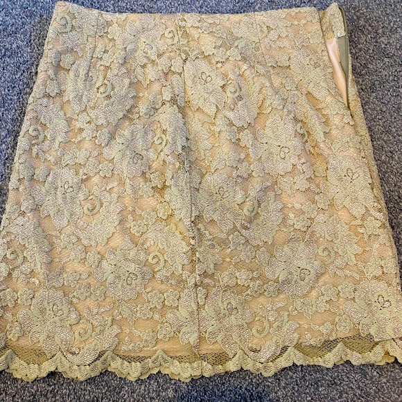Aziz | Skirts | Beautiful 2 Layer Lace Skirt In A Golden Color No ...